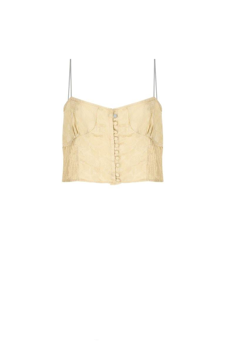 Viola&Vesper // Elodie - Silk jacquard cropped cami // Tapioca